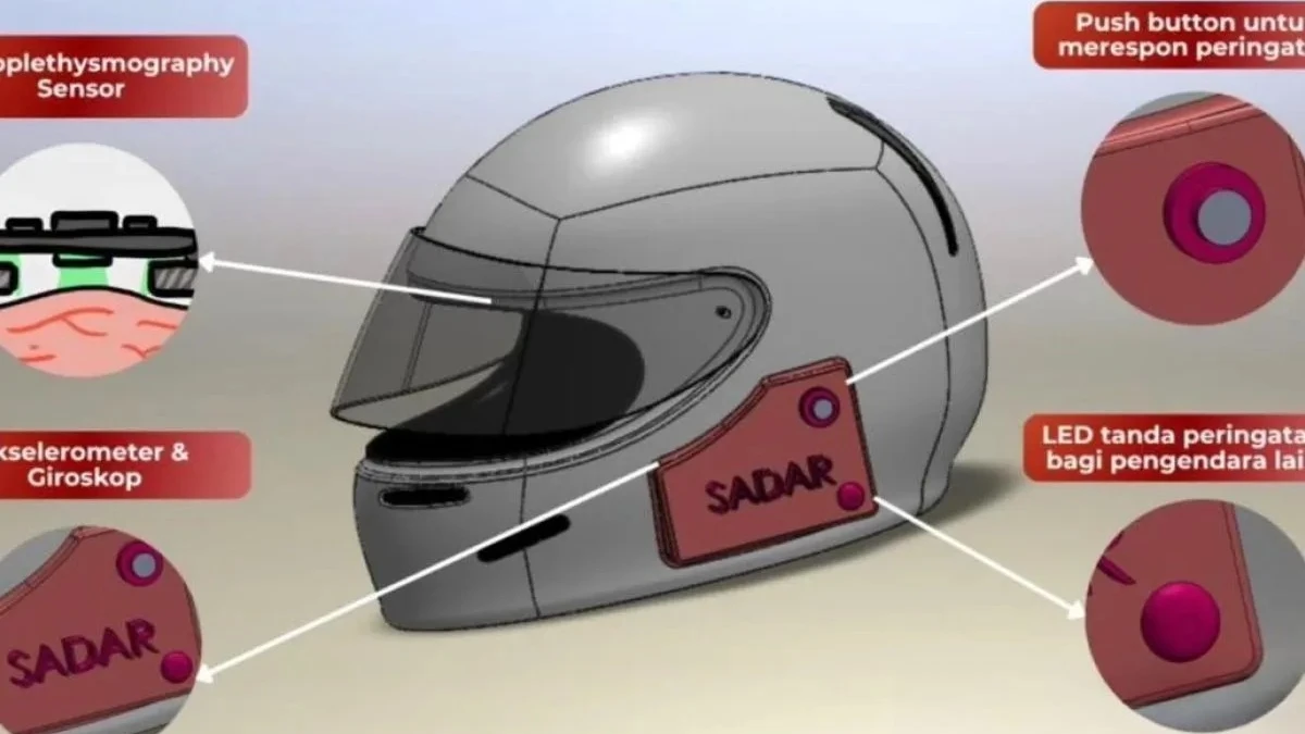 Mahasiswa ITB Kembangkan SADAR Helmet, Helm Pintar Pendeteksi Kantuk ...
